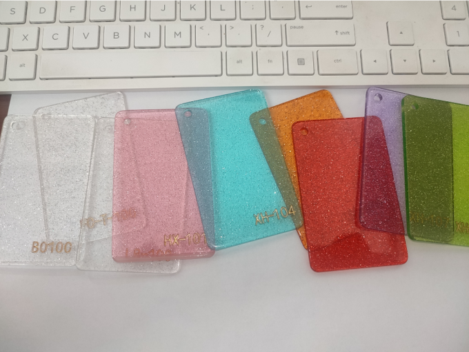 Translucent 8x4 Pink Glitter Acrylic Sheet Custom Cut Plexiglass 3mm
